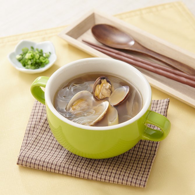 春雨とあさりのしょうがスープ ｜ 象印のおすすめレシピ ｜ 知る・楽しむ ｜ 象印